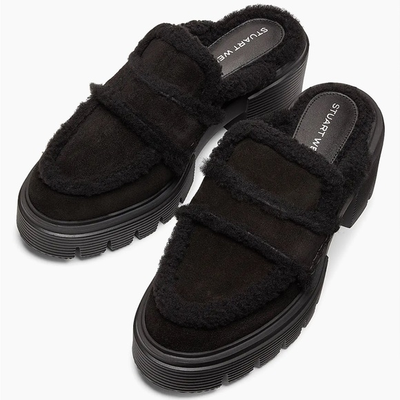 Stuart Weitzman | Shoes | Stuart Weitzman Lennox Black Shearling ...